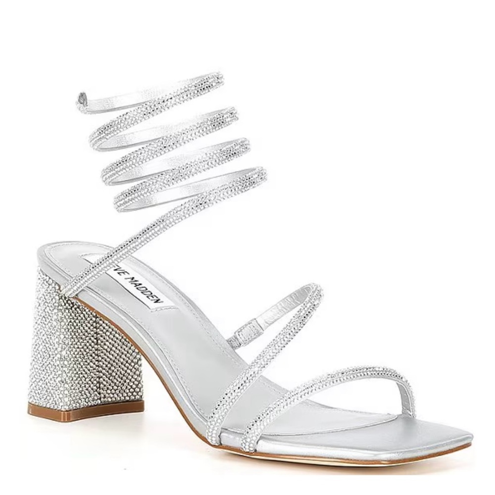 Steve Madden Glittering Silver Spiral Heels - Gem